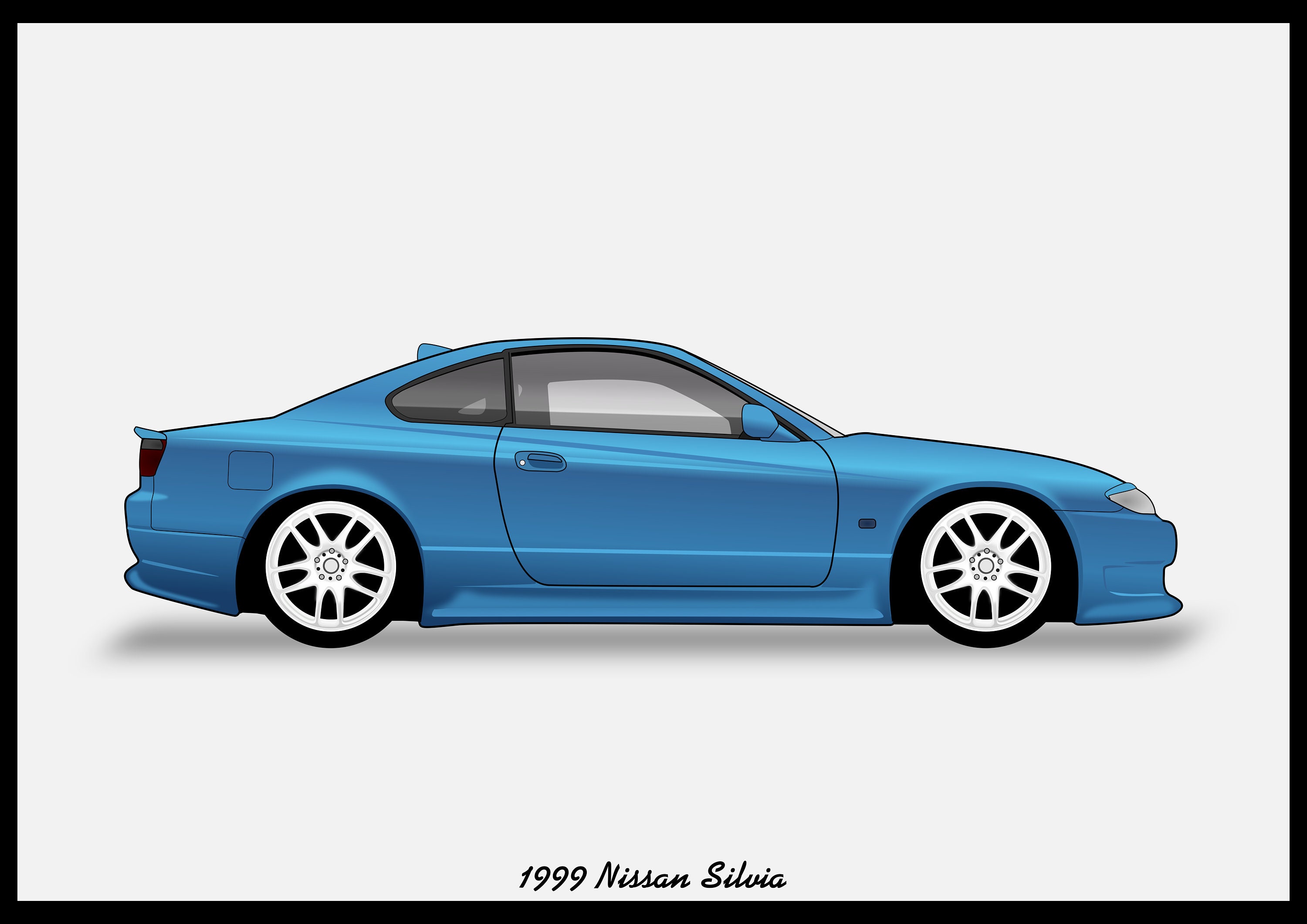 NISSAN SILVIA - Colour Vector File Download - .PDF, .svg, .png - Etsy