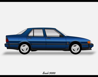 POSTER Saab 9-3 Vector Art | Etsy