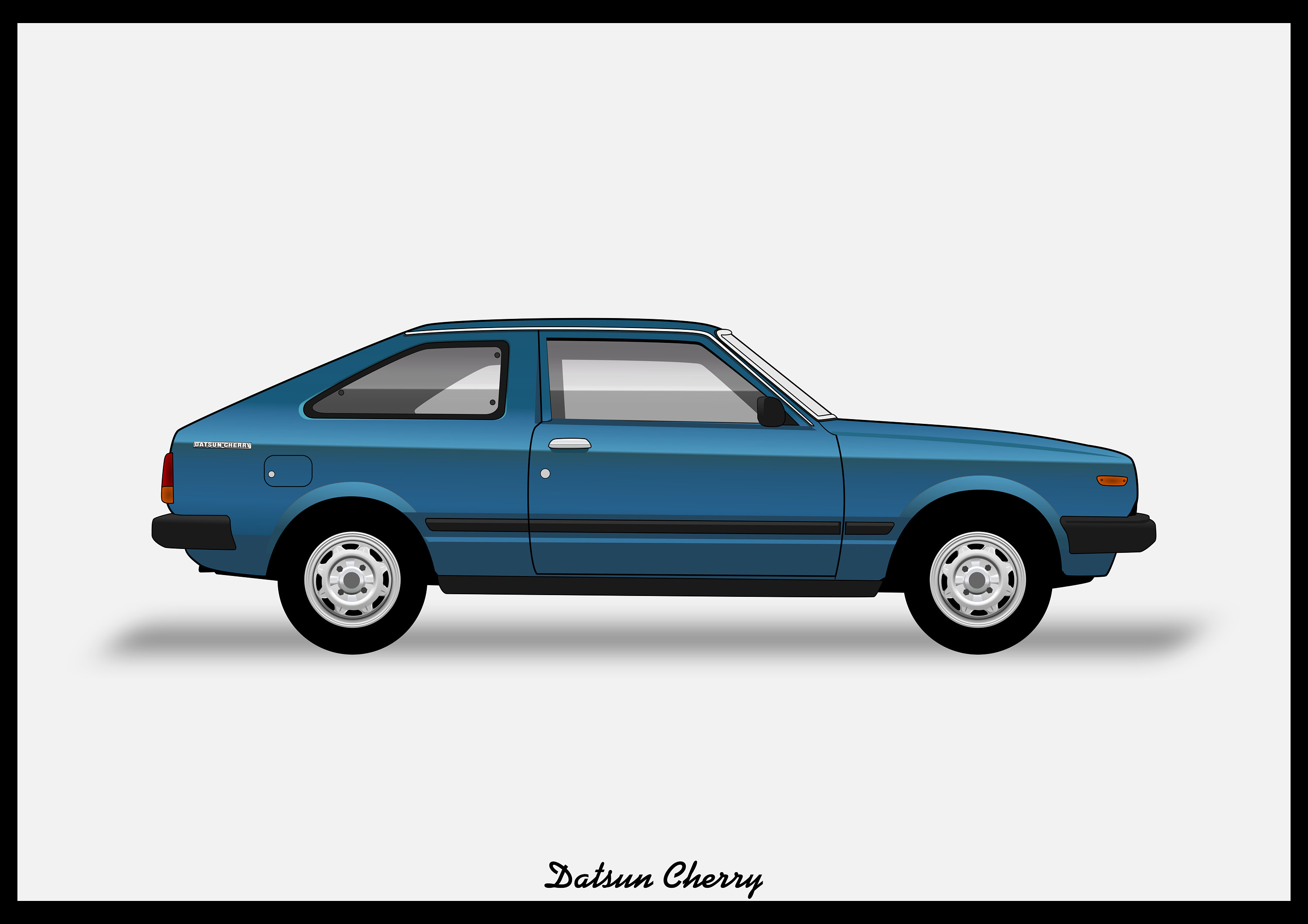 DATSUN CHERRY - Colour Vector File Download - .PDF, .svg, .png - Etsy