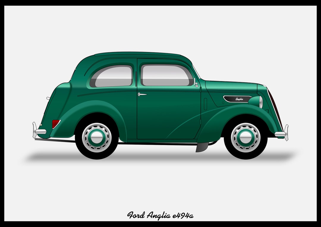 FORD ANGLIA E494a - Colour Vector File Download - .PDF, .svg, .png - Etsy