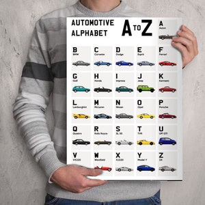 A2 POSTER - AUTOMOTIVE ALPHABET - Car A-Z - Etsy