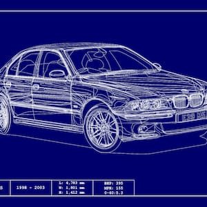 POSTER -BMW E39 M5 BLUEPRINT - Vector Art - Highly Detailed - Etsy