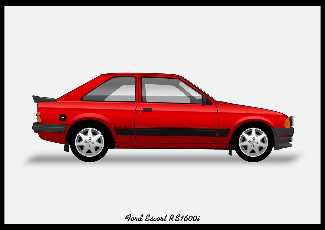 POSTER FORD ESCORT Mk3 Rs1600i Vector Art Red - Etsy