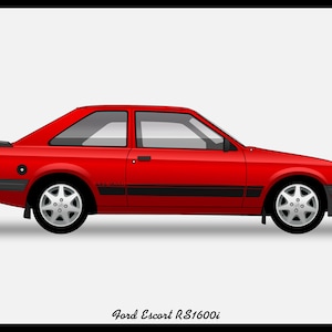 POSTER FORD ESCORT Mk3 Rs1600i Vector Art Red - Etsy