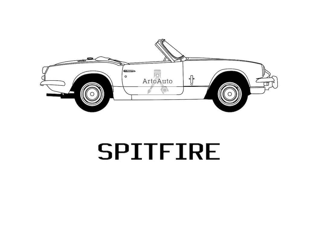 TRIUMPH SPITFIRE Outline Vector - .SVG, .pdf, .png - Etsy