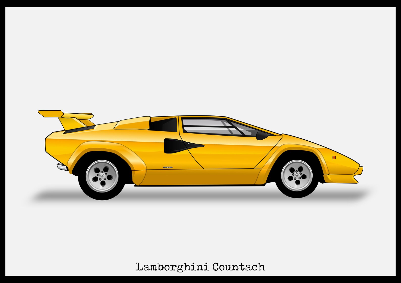 LAMBORGHINI COUNTACH- Colour Vector File Download - .PDF, .svg, .png - Etsy