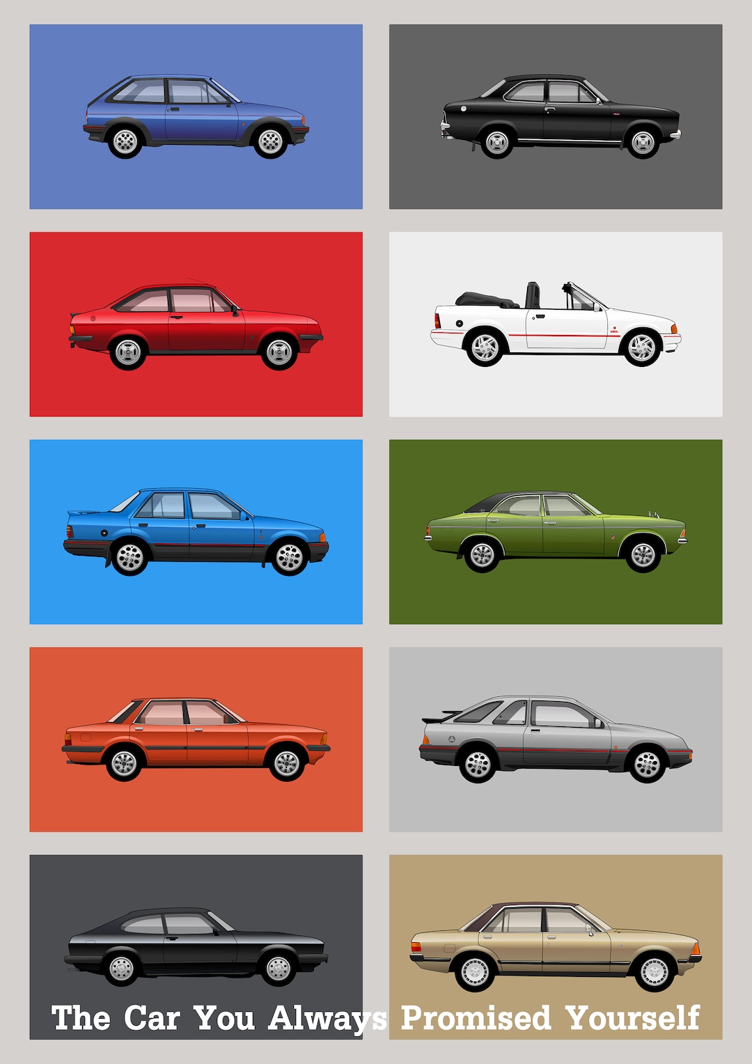 POSTER - RETRO FORD Collage - the Car You Always Promised Yourself - Etsy