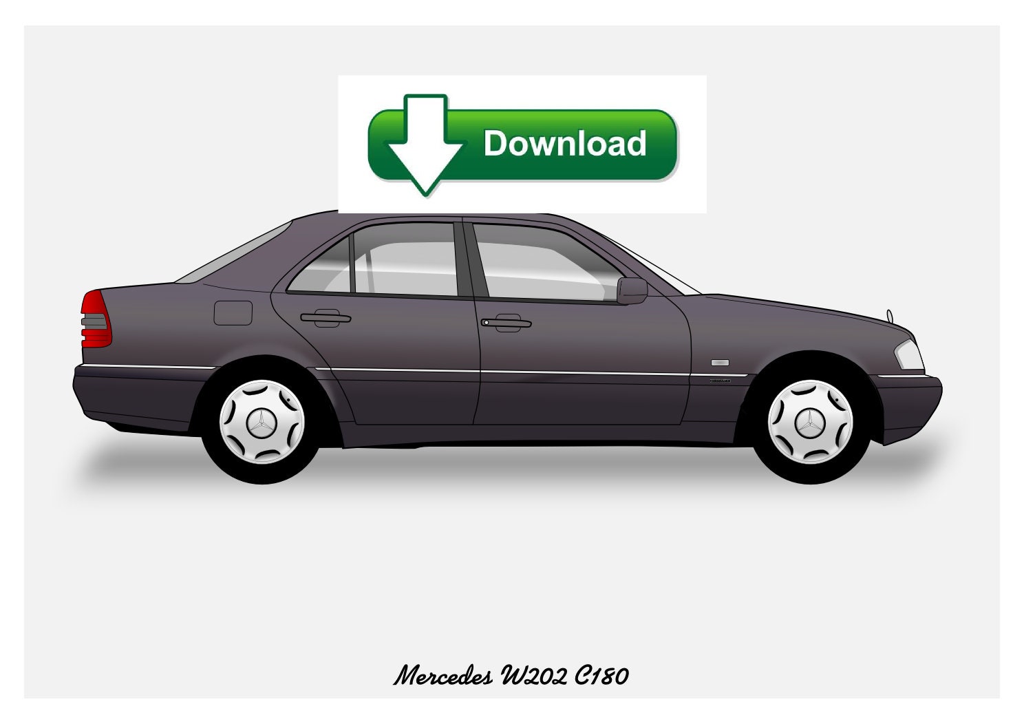 .SVG .Png Mercedes W202 Car Silhouette Vector .PDF Drawing ...