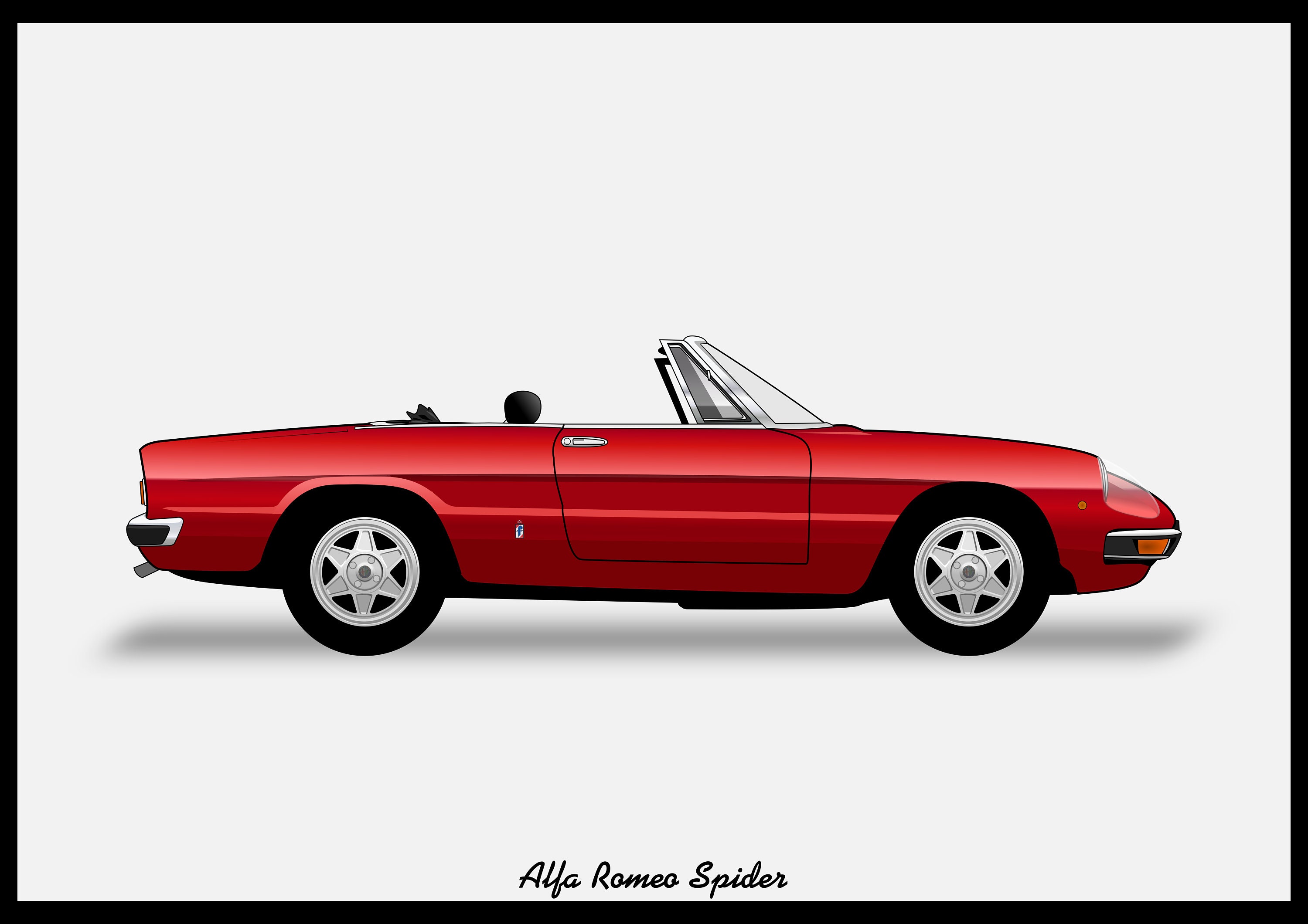 ALFA ROMEO Spider - Colour Vector File Download - .PDF, .svg, .png - Etsy