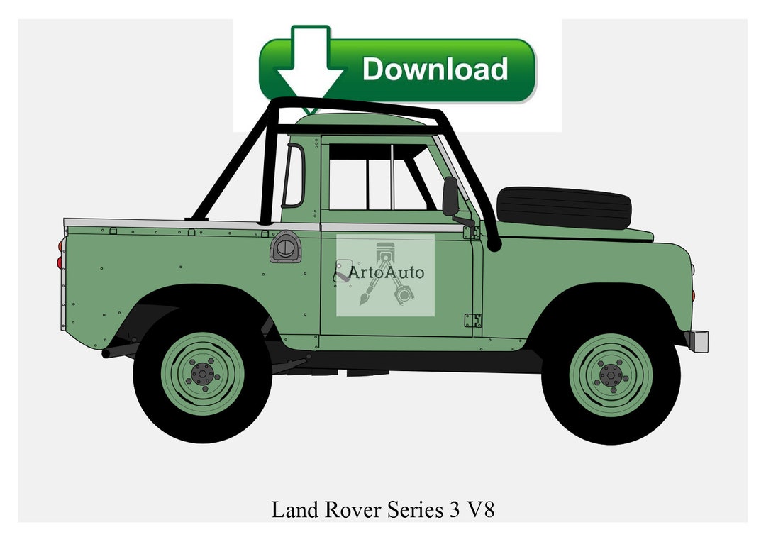 Land Rover Series 3 V8 Colour Vector File - .SVG, .PDF, .png - Etsy