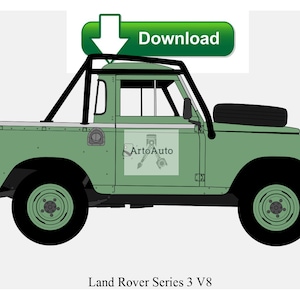 Land Rover Series 3 V8 Colour Vector File - .SVG, .PDF, .png - Etsy