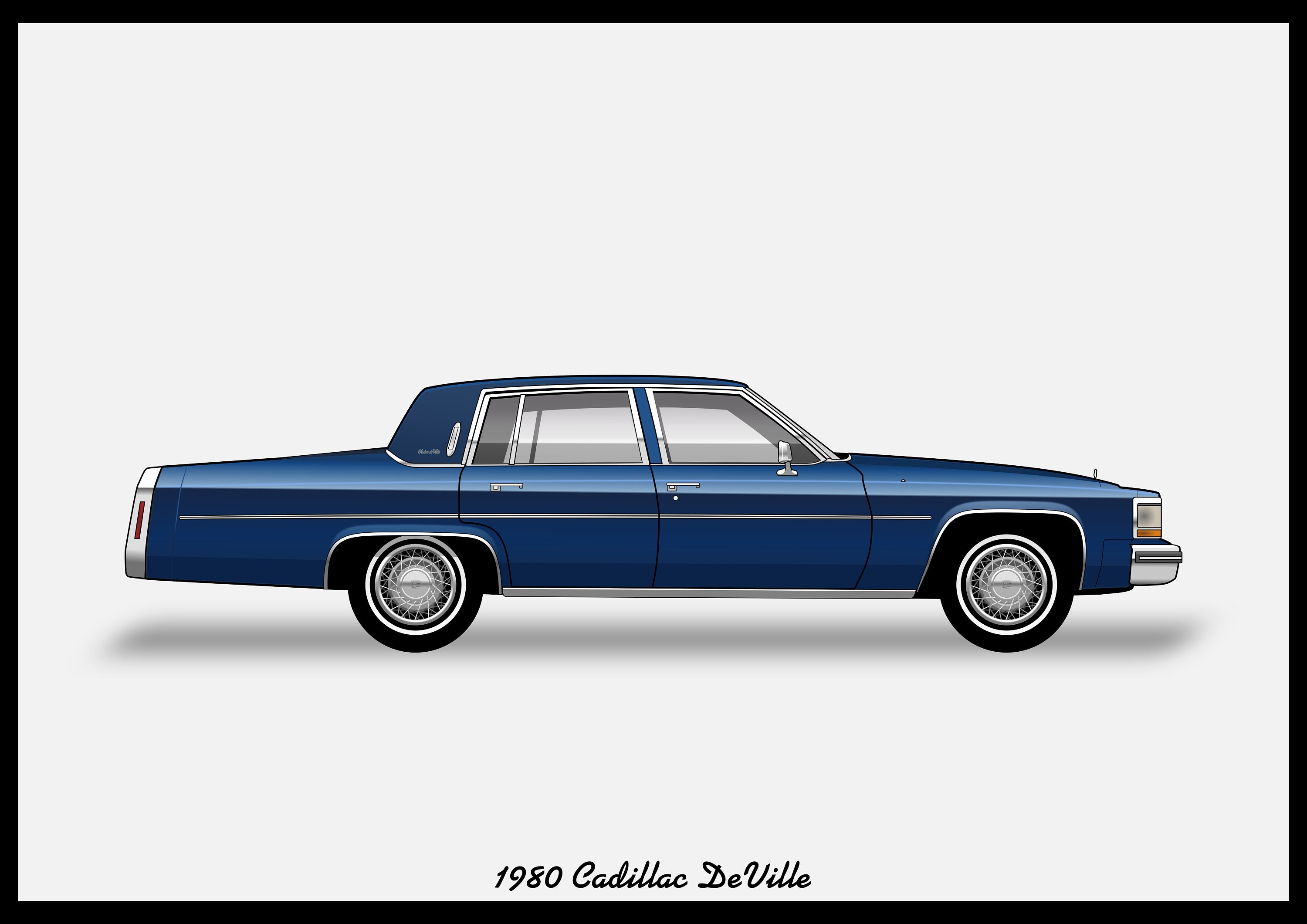 POSTER CADILLAC Sedan DEVILLE 1980 Vector Art - Etsy UK