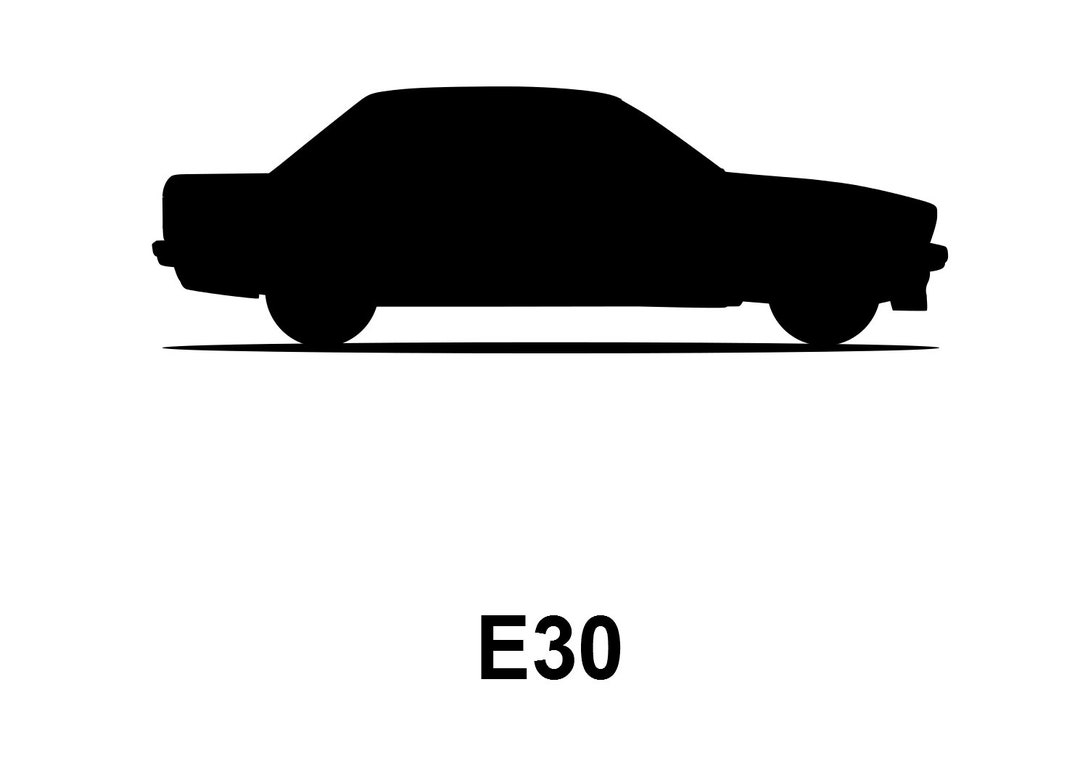 BMW E30 Saloon Car Silhouette Vector - .SVG, .PDF, .png - Etsy