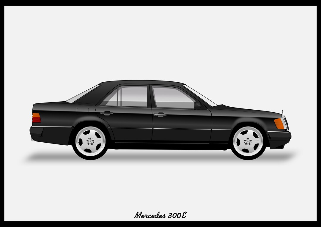 POSTER - Mercedes 300E W124 Vector Art - Etsy