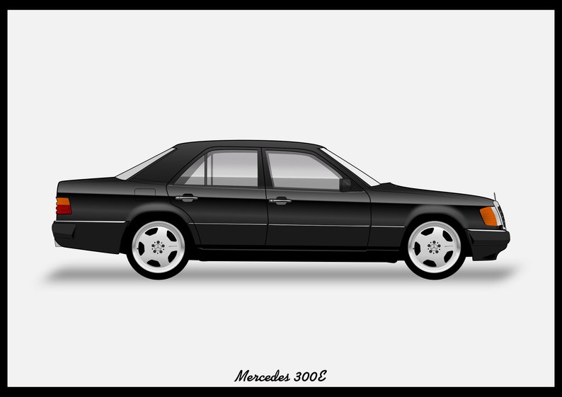 POSTER - Mercedes 300E W124 Vector Art - Etsy