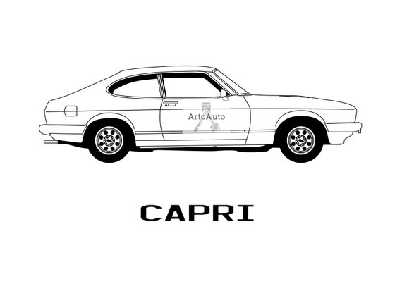 Ford Capri Outline Vector .SVG .pdf .png | Etsy Canada