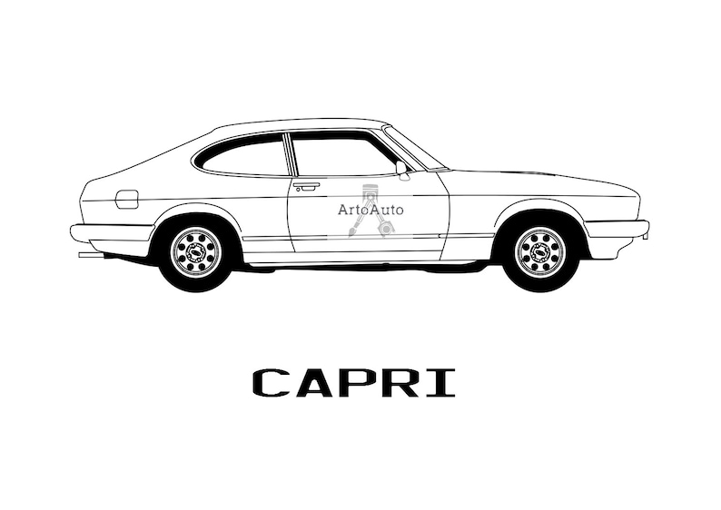 Ford Capri Umriss Vektor - .SVG, .Pdf, .Png - Etsy.de