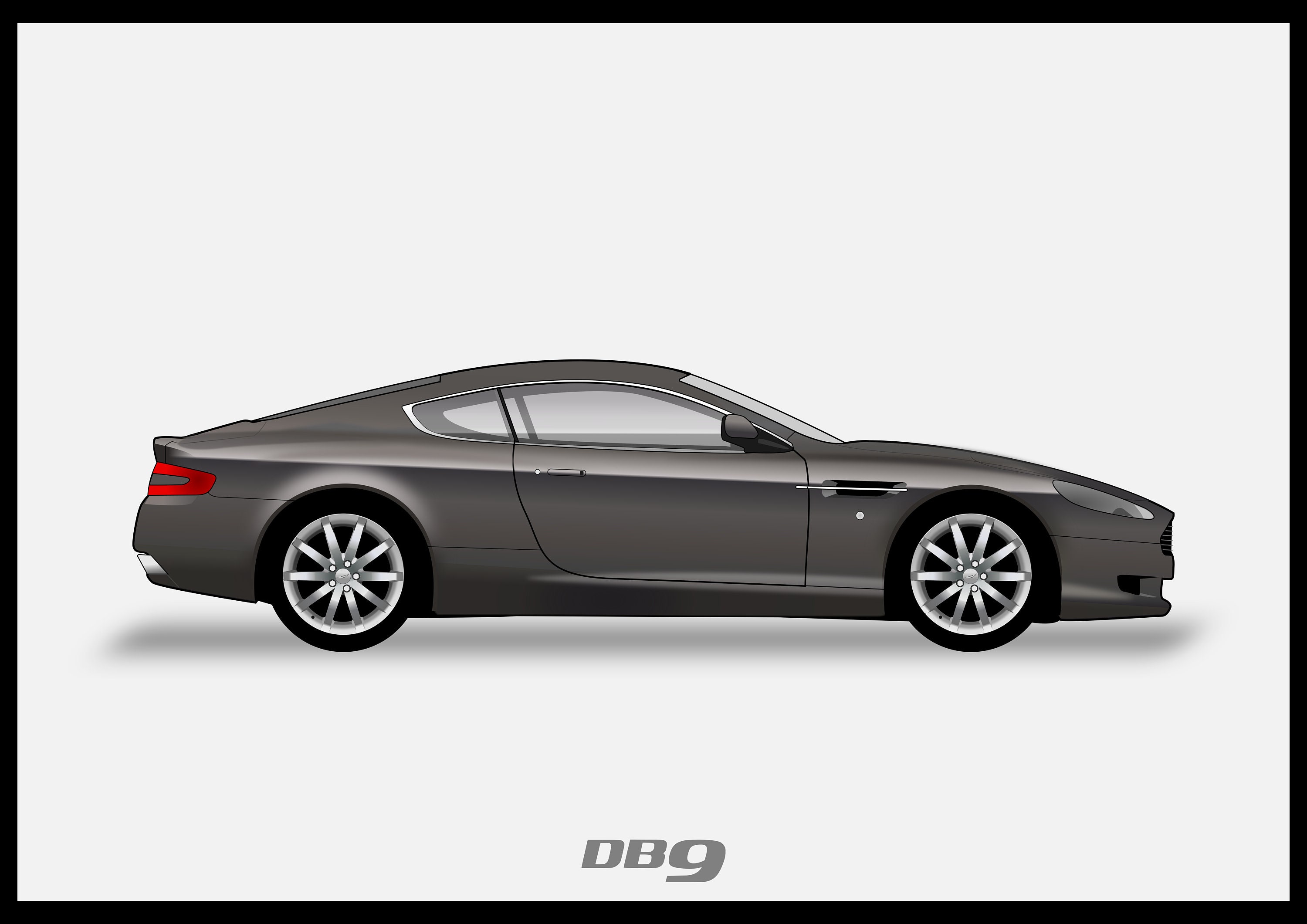 ASTON MARTIN DB9 Colour Vector File Download .PDF .svg - Etsy