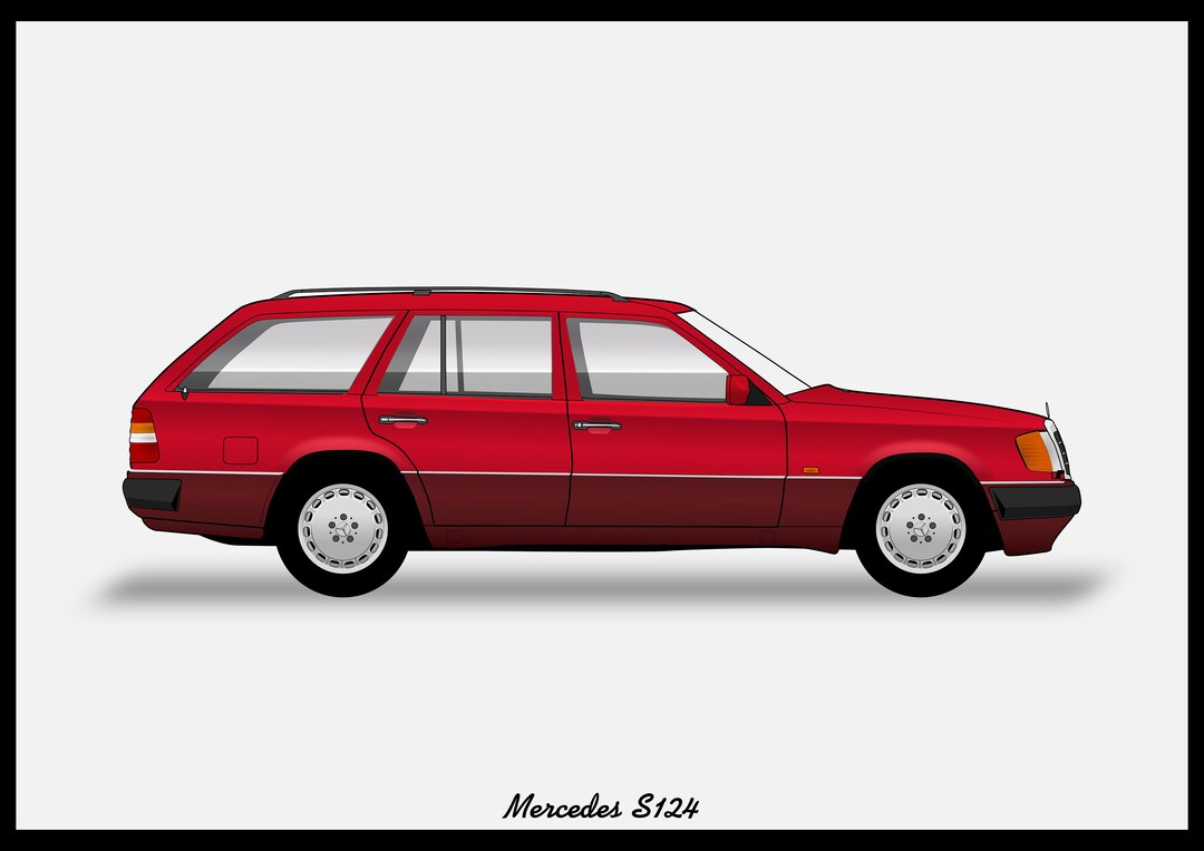 POSTER - Mercedes 230TE W124 Vector Art - Etsy
