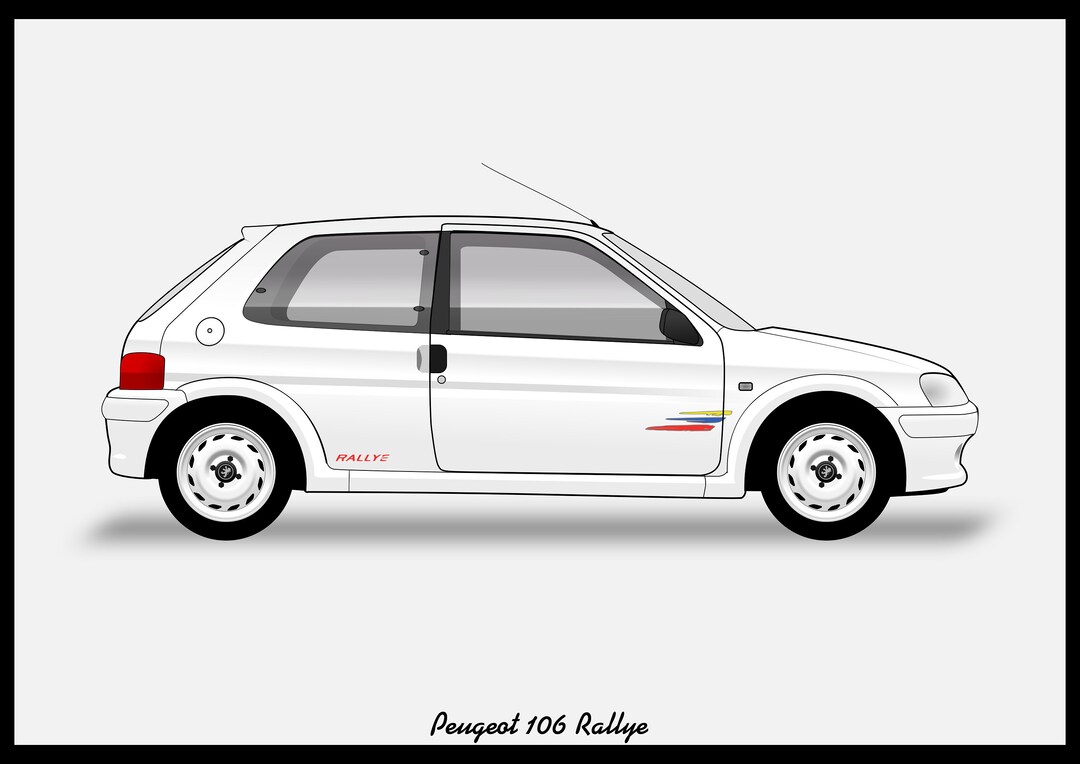 PEUGEOT 106 RALLYE - Colour Vector File Download - .PDF, .svg, .png - Etsy