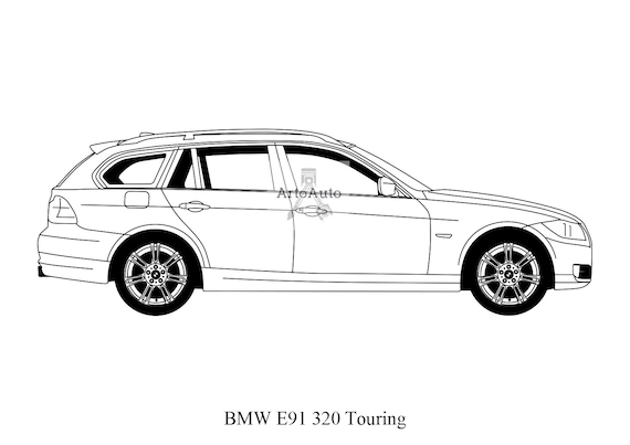 BMW E91 Outline Vector .SVG .PDF .png | Etsy