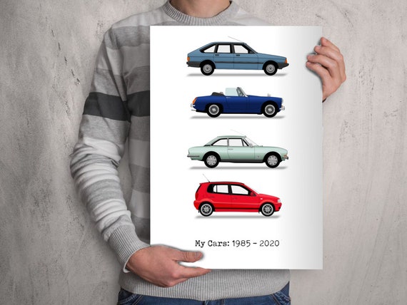 Personalised Car History Poster Digital Drawing and Print of | Etsy UK
