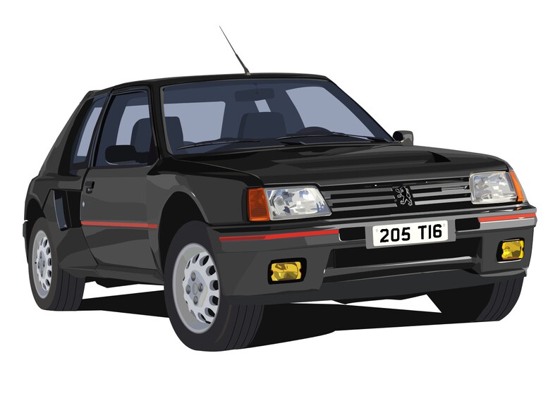 POSTER Peugeot 205 Turbo 16 Vector Art Highly Detailed - Etsy