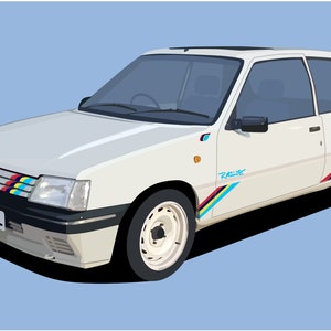 POSTER - Peugeot 205 Rallye - Vector Art - Highly Detailed - Etsy