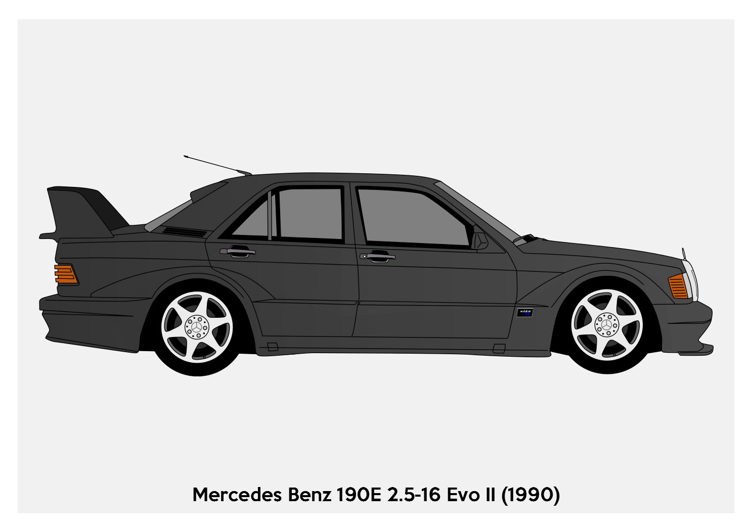 POSTER Mercedes 190E Cosworth Evo II Vector Art - Etsy Australia