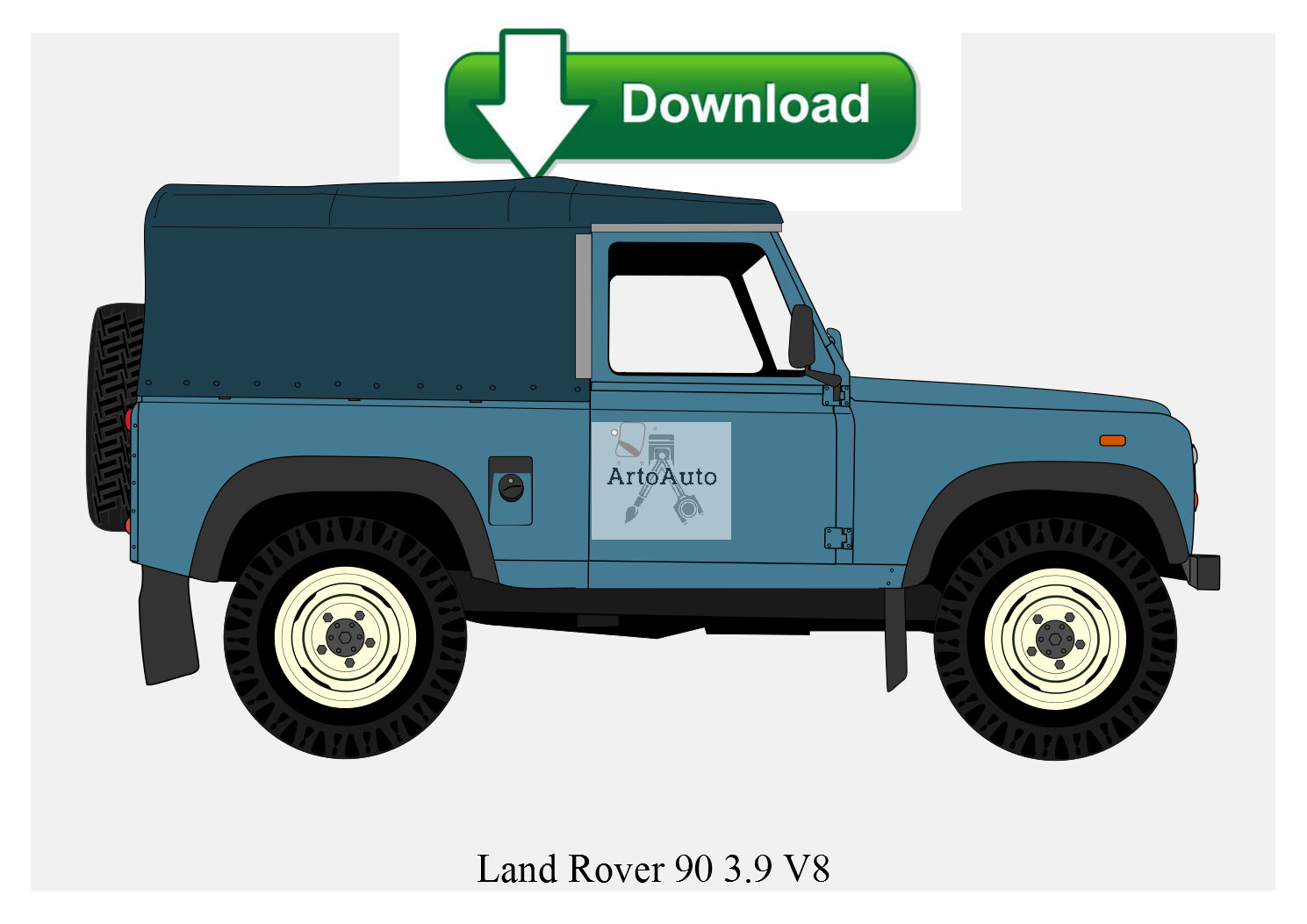 Land Rover 90 V8 Colour Vector File .SVG .PDF .png | Etsy