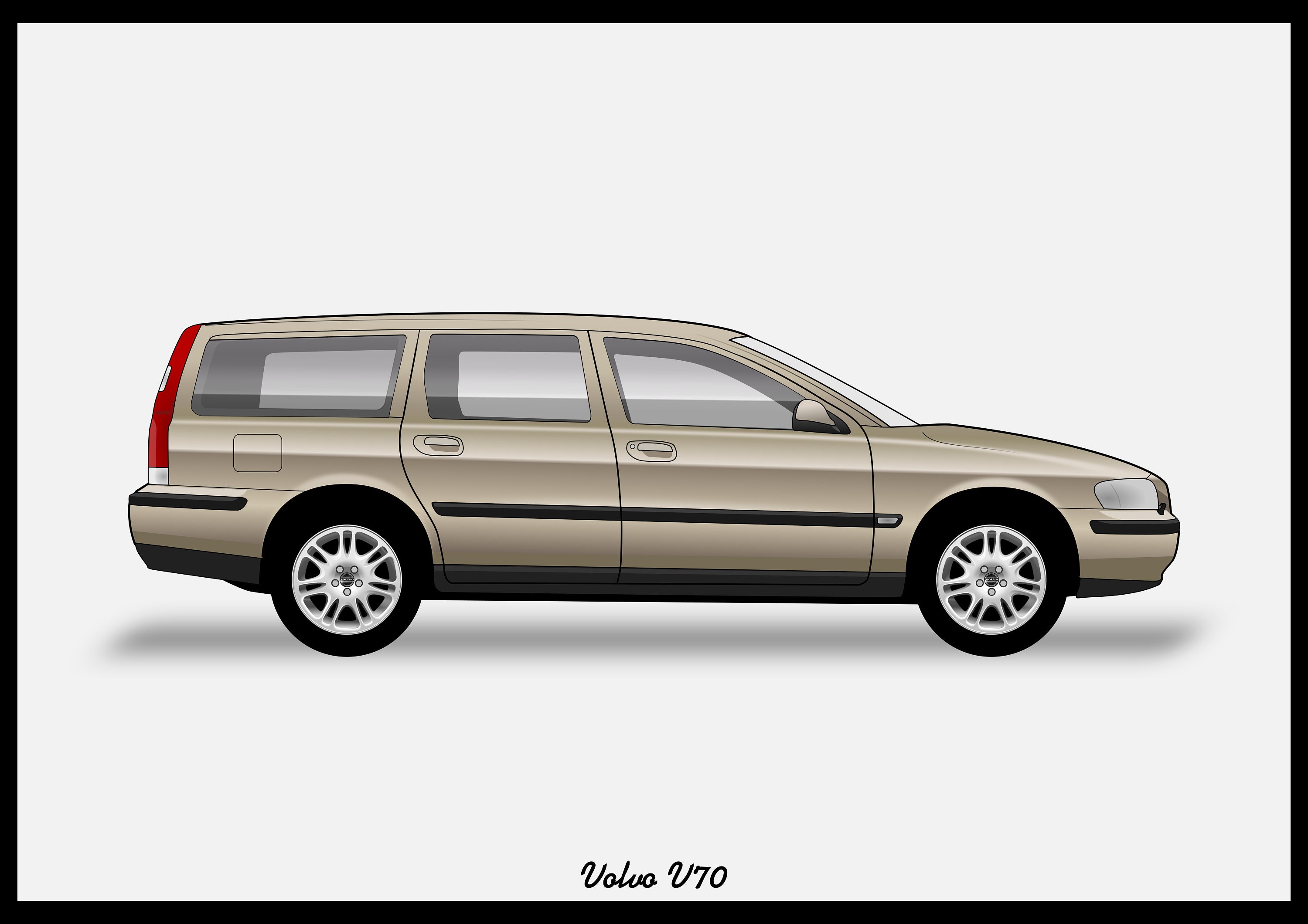 POSTER VOLVO V70 Vector Art Mk2 - Etsy