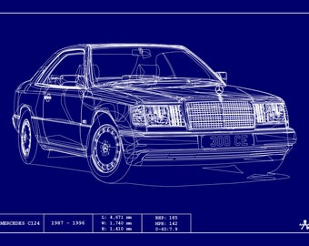 POSTER Mercedes R129 SL Vector Art Highly Detailed | Etsy