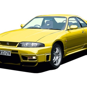 POSTER - Nissan Skyline GTR R33 - Vector Art - Highly Detailed - Etsy