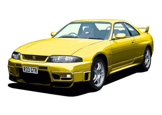 POSTER Nissan Skyline GTR R33 Vector Art Highly Detailed | Etsy UK