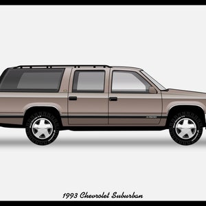 POSTER CHEVROLET SUBURBAN 1993 Tan Vector Art - Etsy