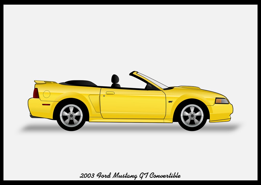 FORD MUSTANG Mk4 Convertible - Colour Vector File Download - .PDF, .svg ...