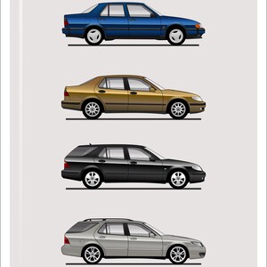 POSTER - SAAB EVOLUTION - Colour - Etsy