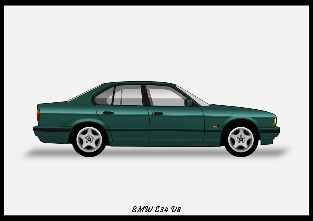 POSTER - BMW E34 540i Vector Art - Etsy