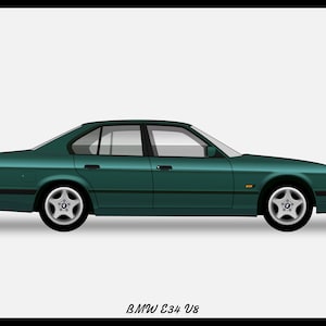 POSTER - BMW E34 540i Vector Art - Etsy