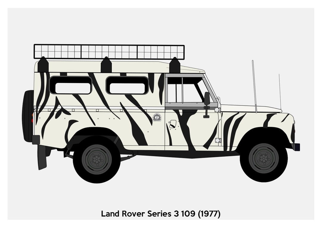 POSTER - Land Rover Series 3 Zebra Vector Art - Etsy