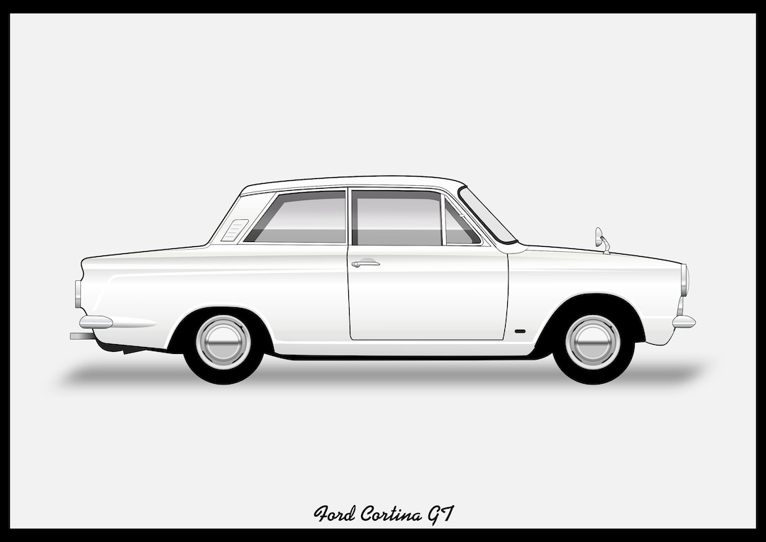 FORD CORTINA Mk1 - Colour Vector File Download - .PDF, .svg, .png - Etsy UK