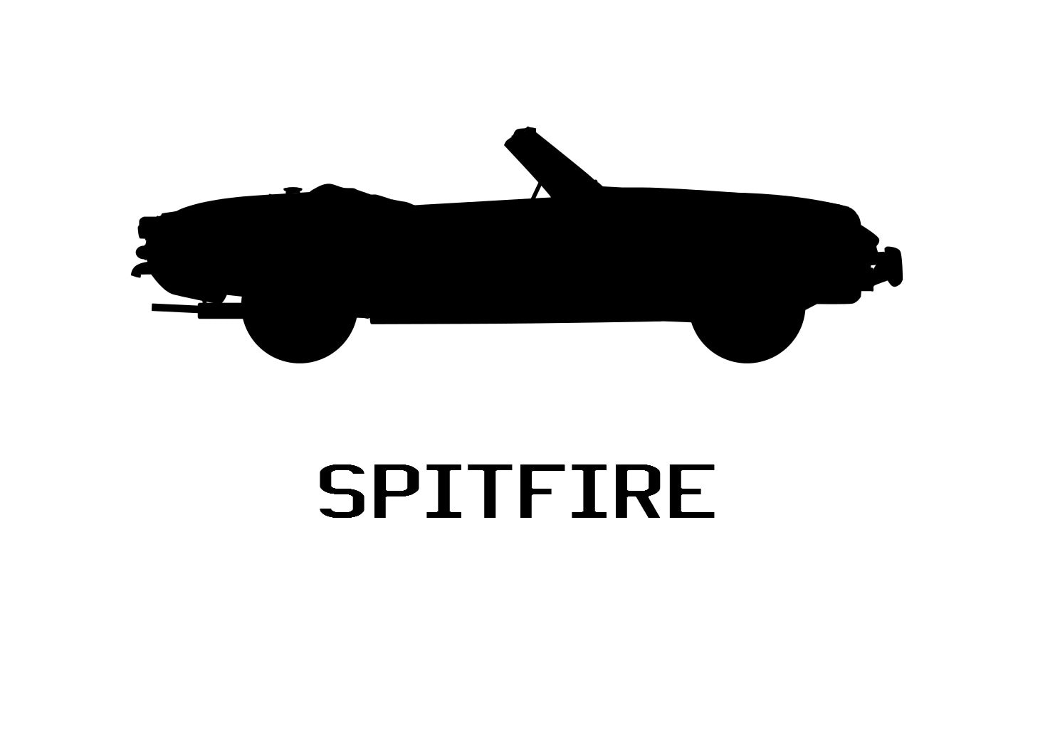TRIUMPH SPITFIRE Car Silhouette Vector - .SVG, .pdf, .png - Etsy UK