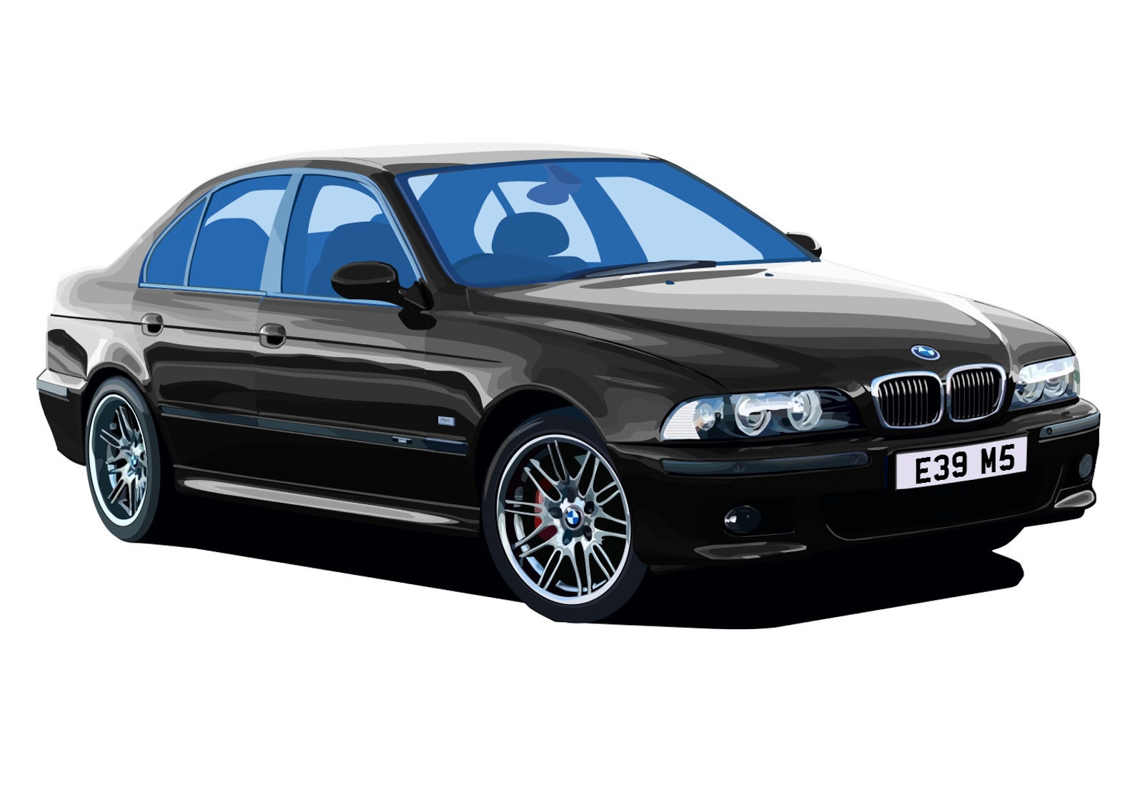 POSTER BMW E39 M5 Vector Art Highly Detailed | Etsy