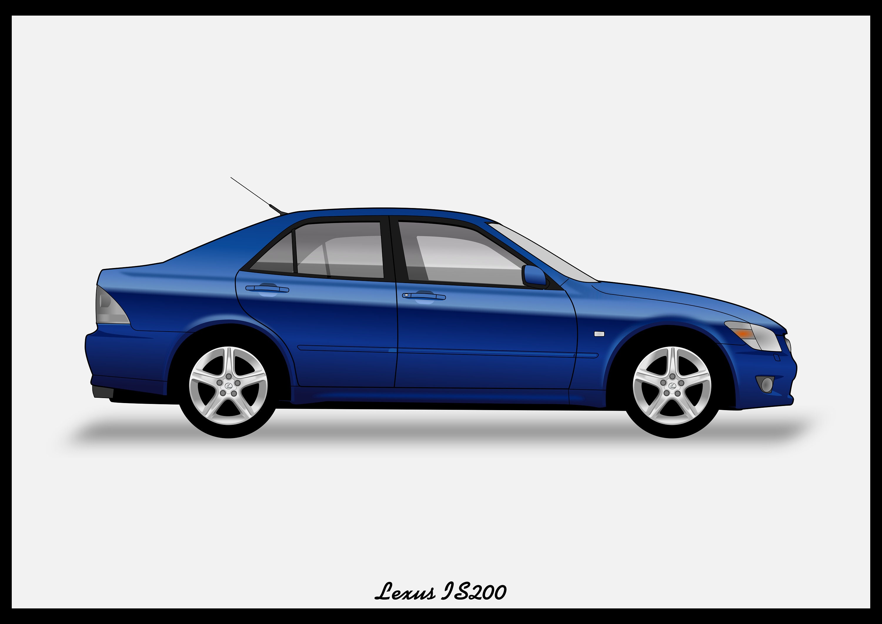 LEXUS IS200 - Colour Vector File Download - .PDF, .svg, .png - Etsy
