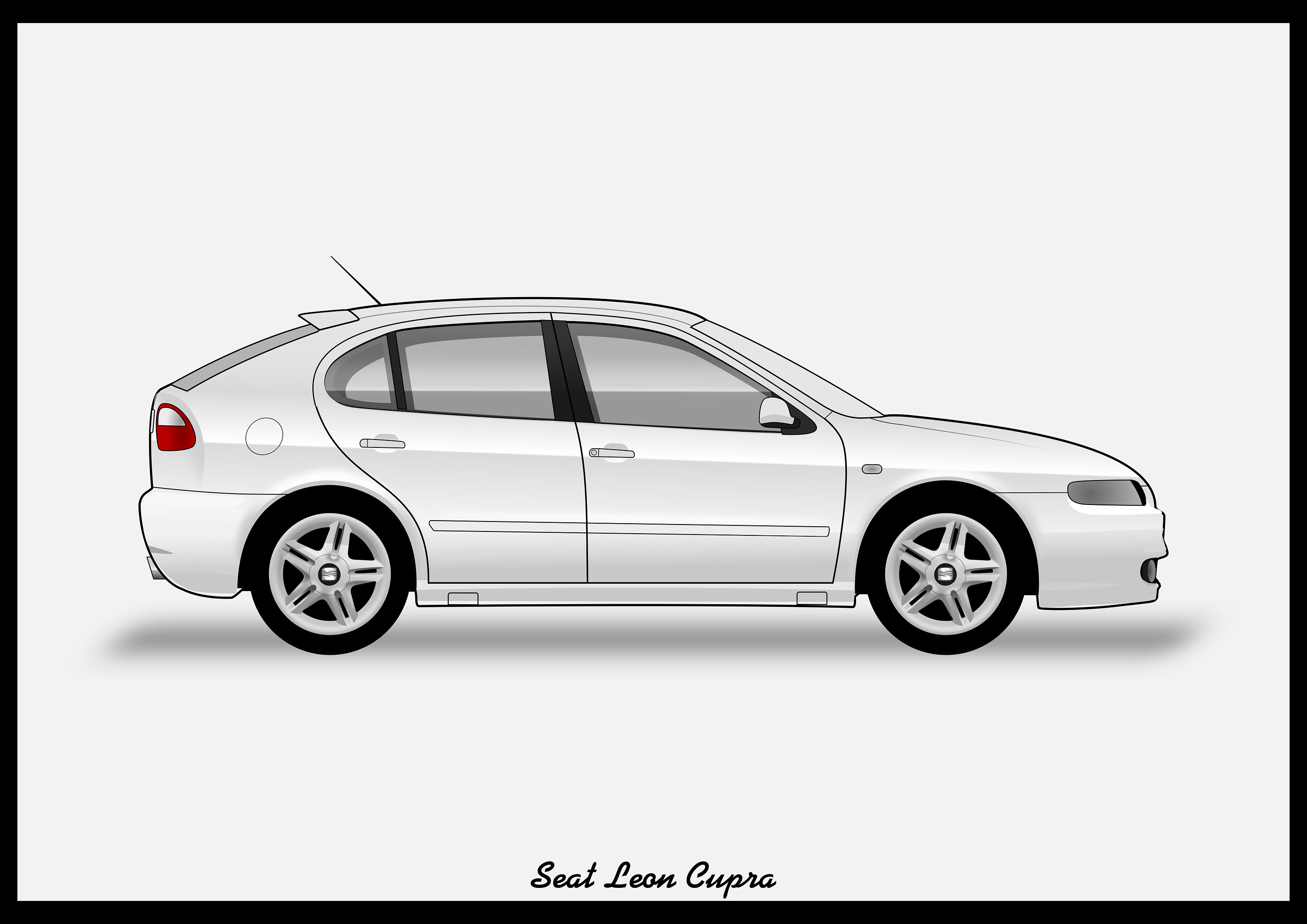 SEAT LEON Mk1 - Colour Vector File Download - .PDF, .svg, .png - Etsy