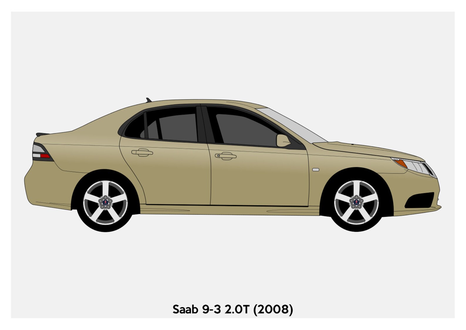 POSTER Saab 9-3 Vector Art - Etsy