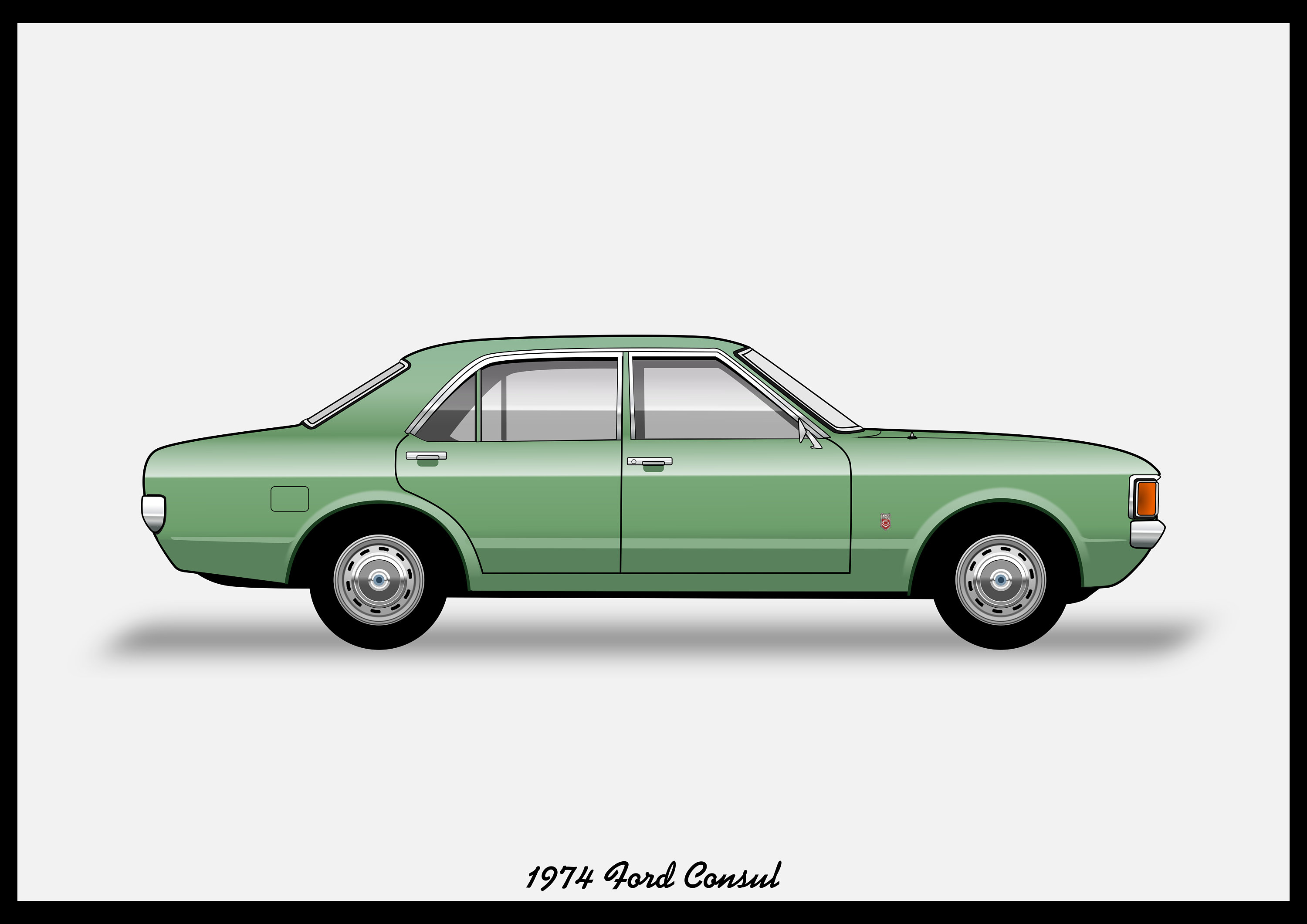 FORD CONSUL 1974 Colour Vector File Download .PDF .svg - Etsy