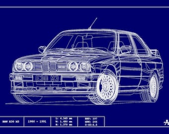 POSTER BMW E39 M5 BLUEPRINT Vector Art Highly Detailed | Etsy