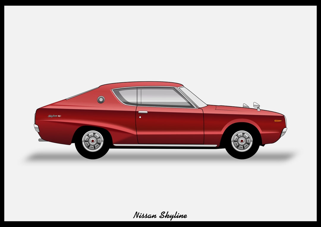 NISSAN SKYLINE - Colour Vector File Download - .PDF, .svg, .png - Etsy