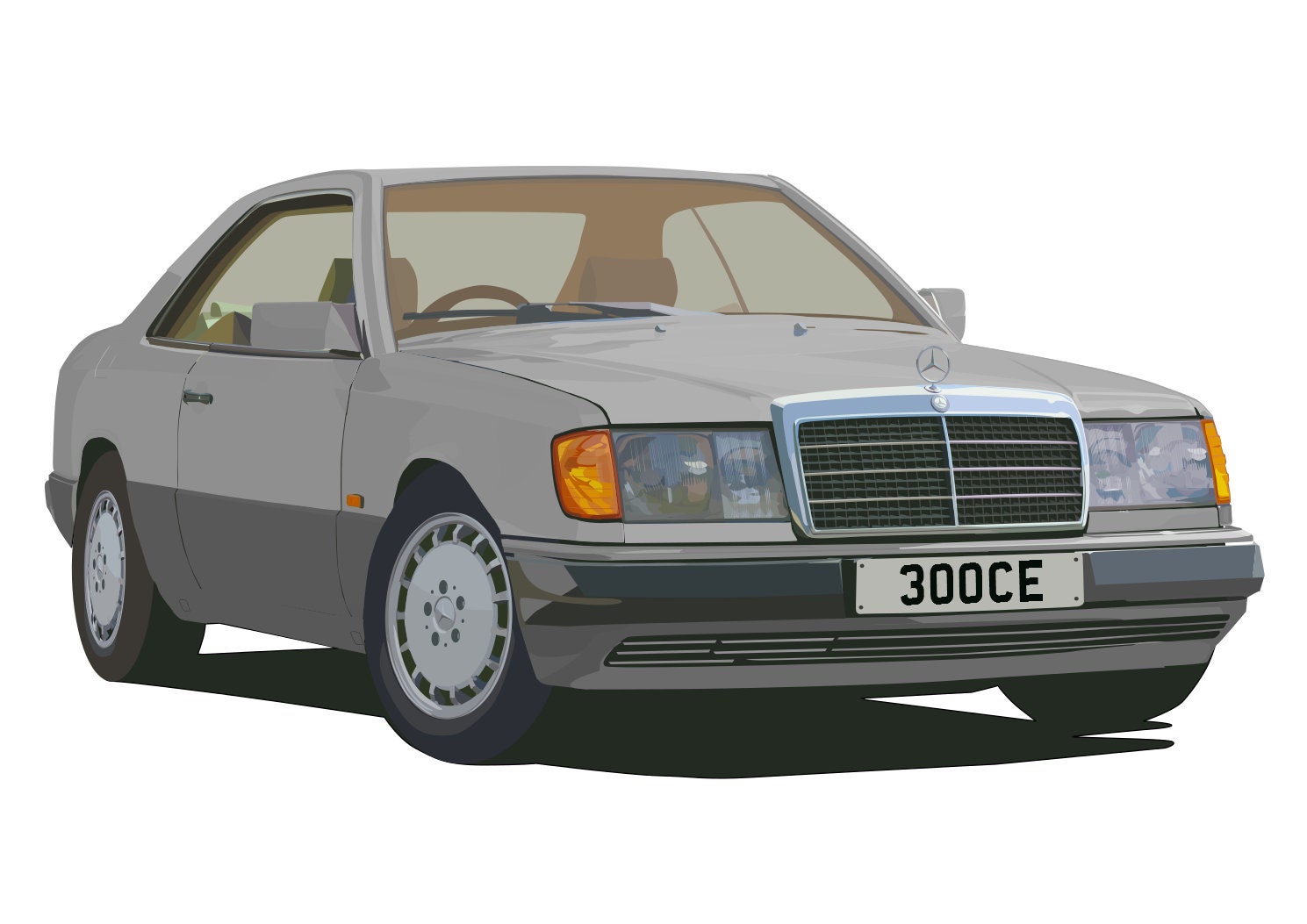 POSTER - Mercedes C124 300CE - Vector Art - Highly Detailed - Etsy